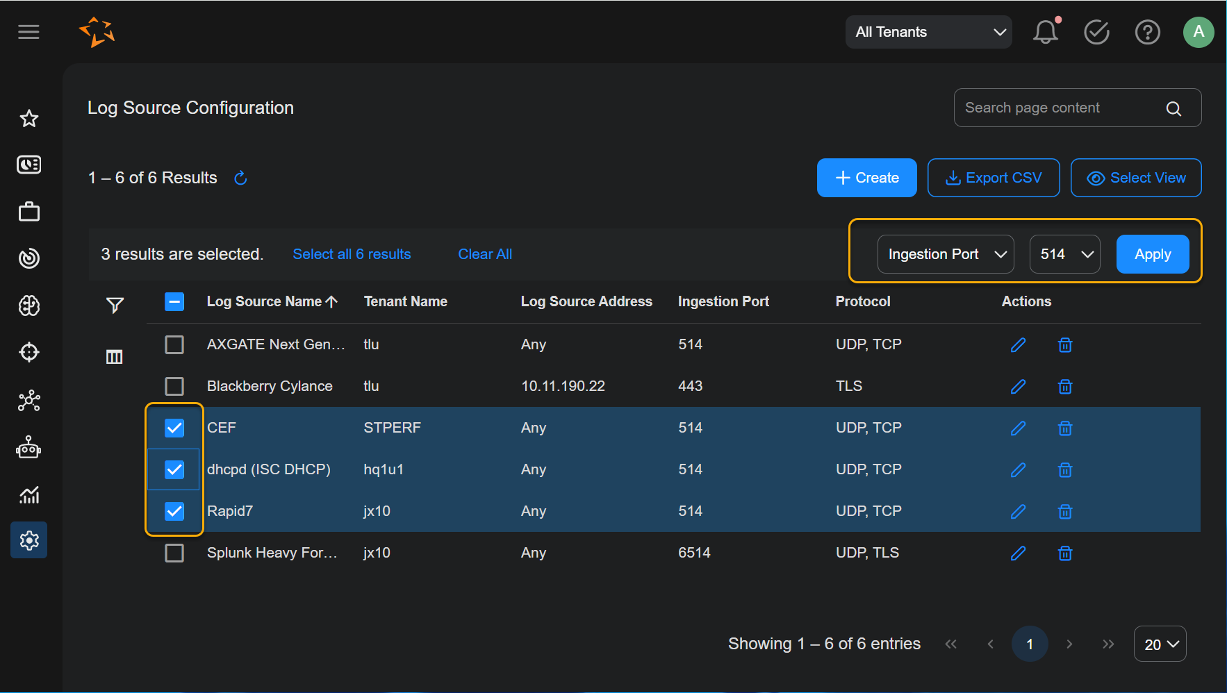 Configuring Log Sources